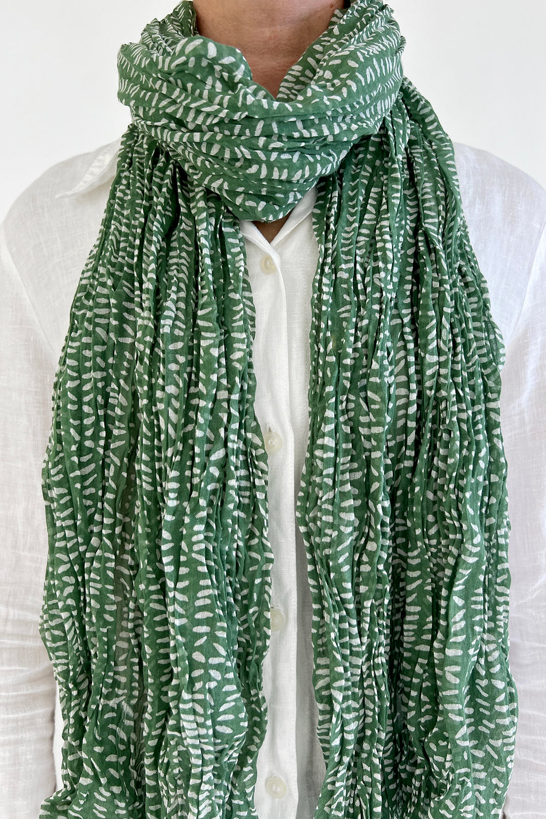 Printed Cotton, Linen & Wool Scarves – See Design